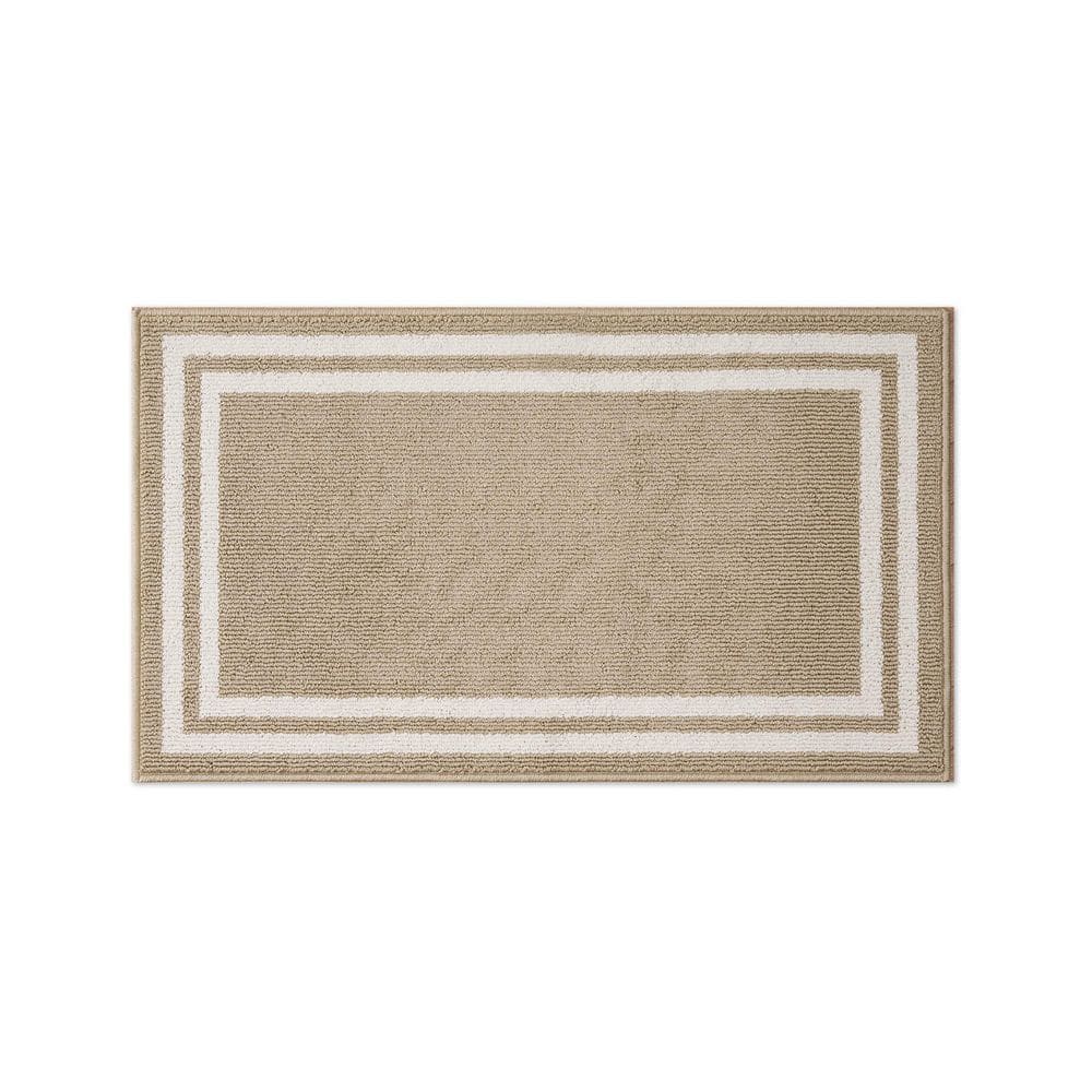 Laura Ashley Washable Skid-Resistant Berber/Ivory 2 ft. x 4 ft. All ...