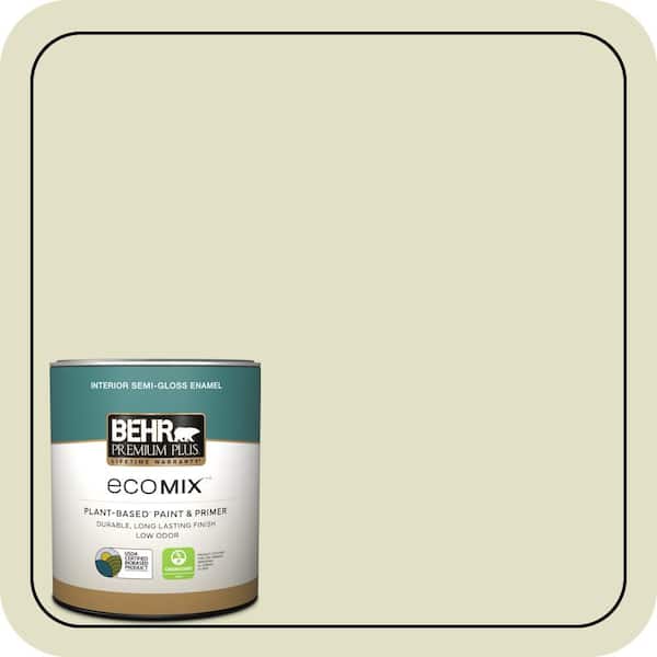 BEHR PREMIUM PLUS 1 qt. #S340-2 Green Power Semi-Gloss Enamel EcoMix ...