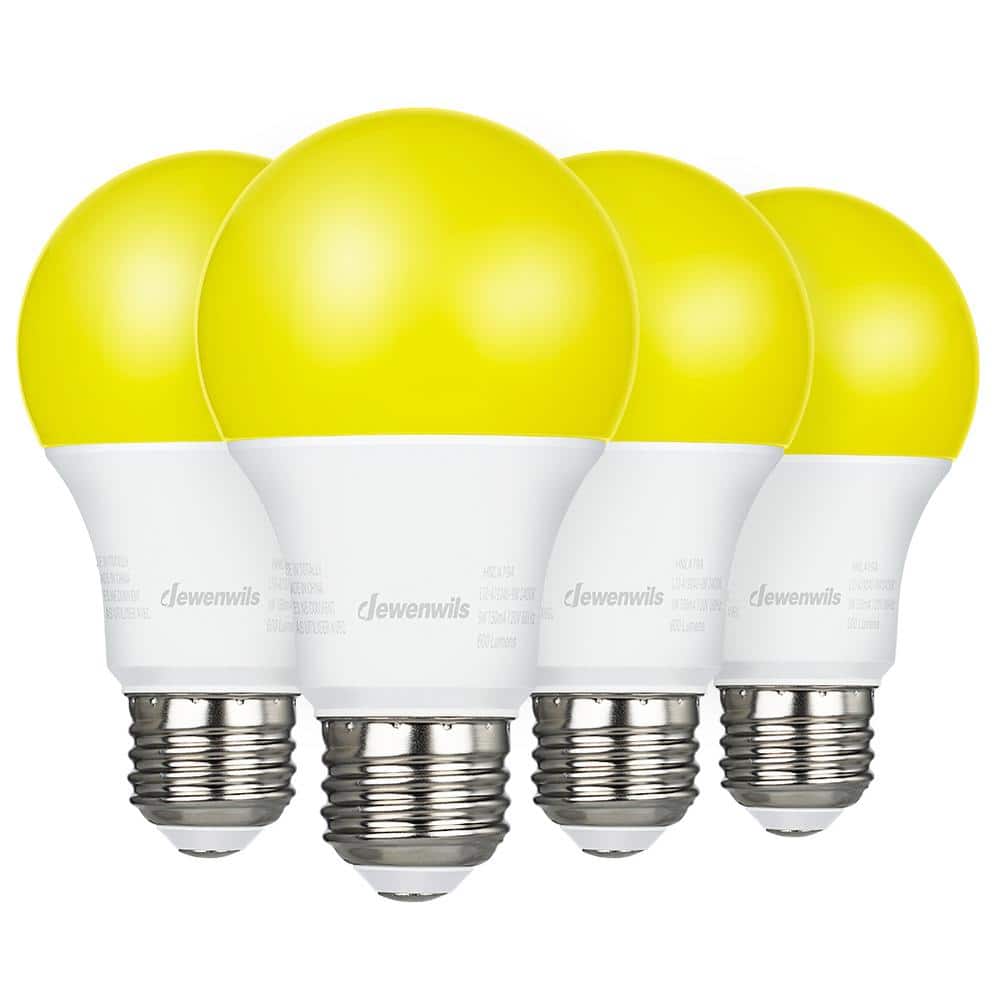 DEWENWILS 60-Watt Equivalent A19 Eye-Friendly and Non-Dimmable Yellow ...