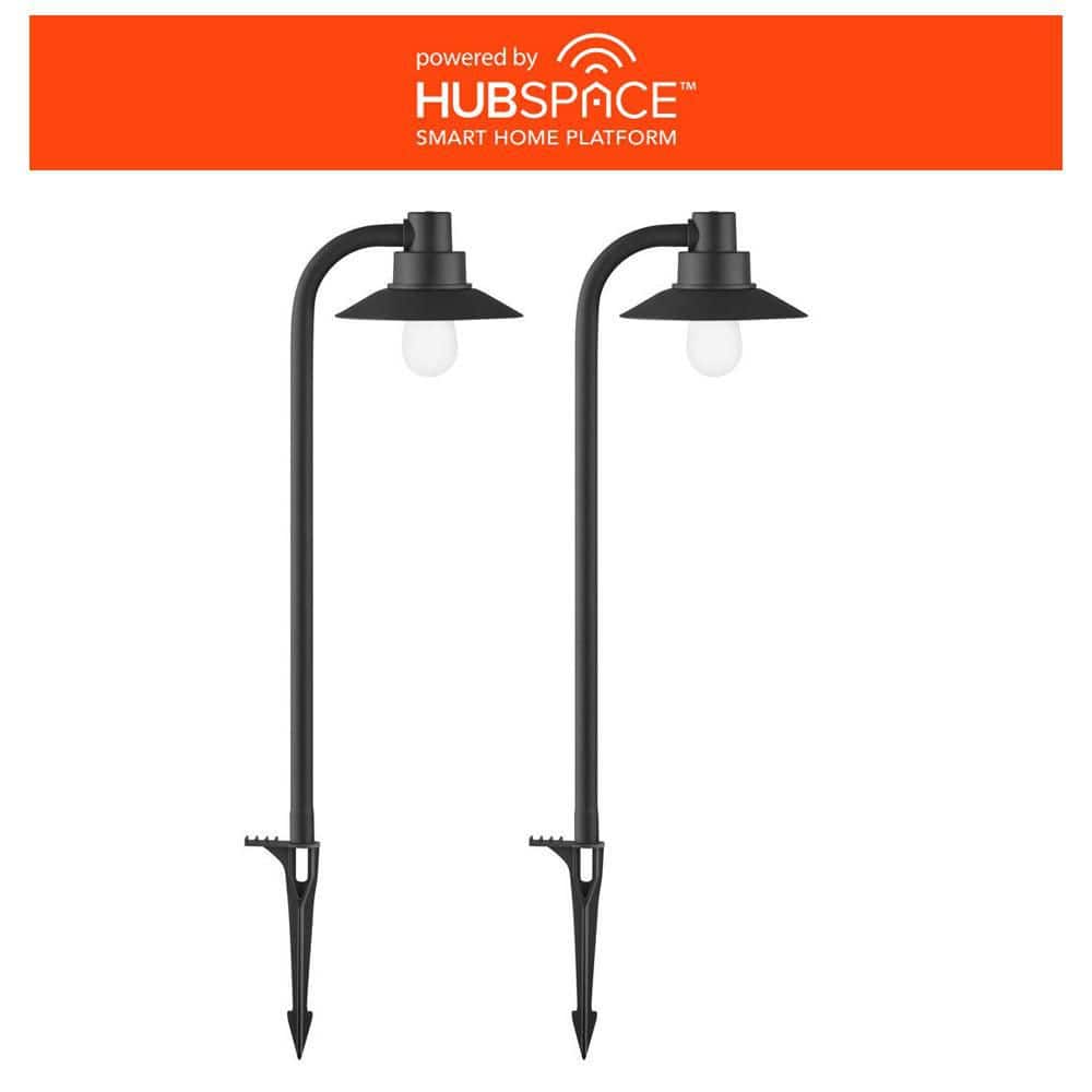 Hampton Bay Smart Low Voltage Black Plug-in RGBw Integrated LED Outdoor ...