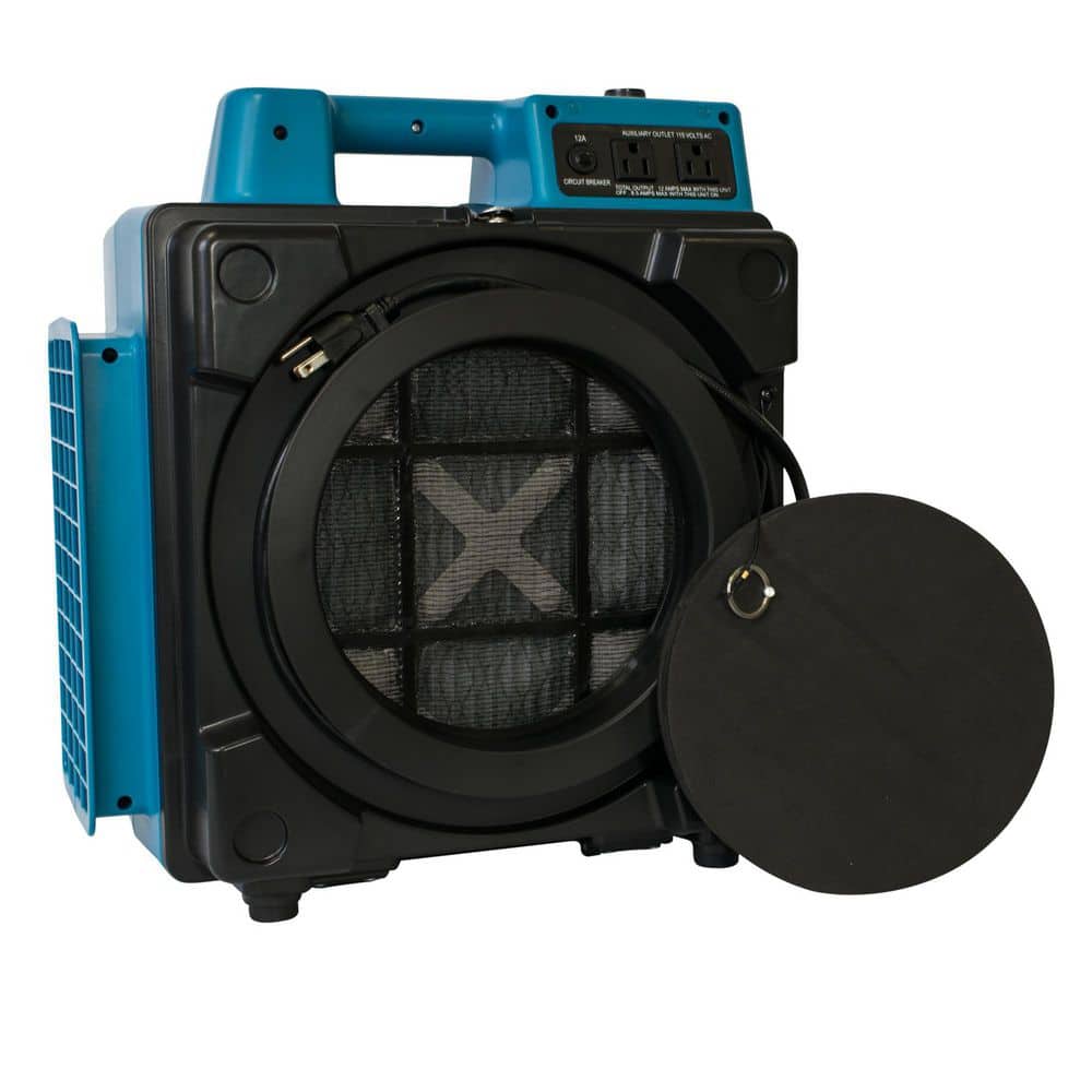 XPOWER 1500 sq. ft. HEPA Air Scrubber in Blue with Built-in Power ...