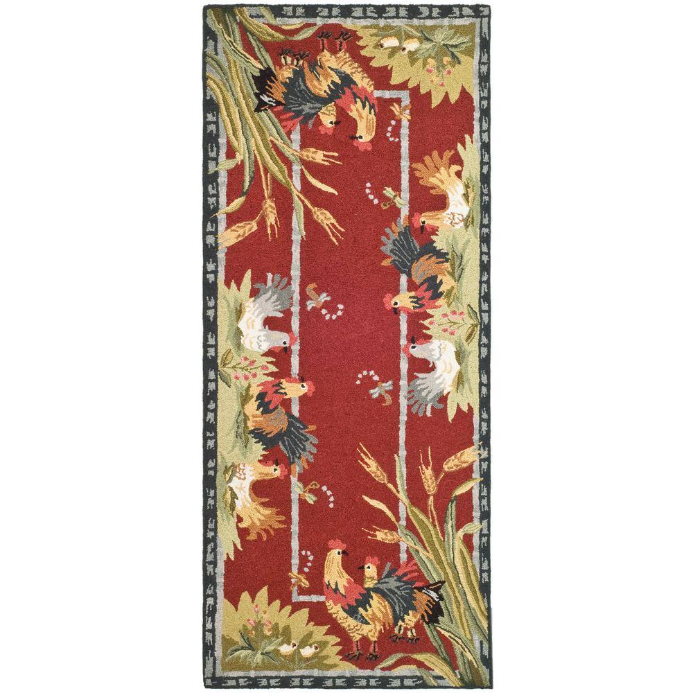 SAFAVIEH Chelsea Burgundy 3 ft. x 6 ft. Animal Print Runner Rug HK56C ...