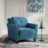 Lifestyle Solutions Harvard Blue Microfiber with Curved Arm Chair ...
