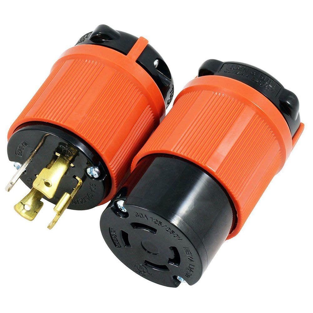 AC WORKS NEMA L14-30 30A 125/250V 4-Prong Plug and Female Connector ...