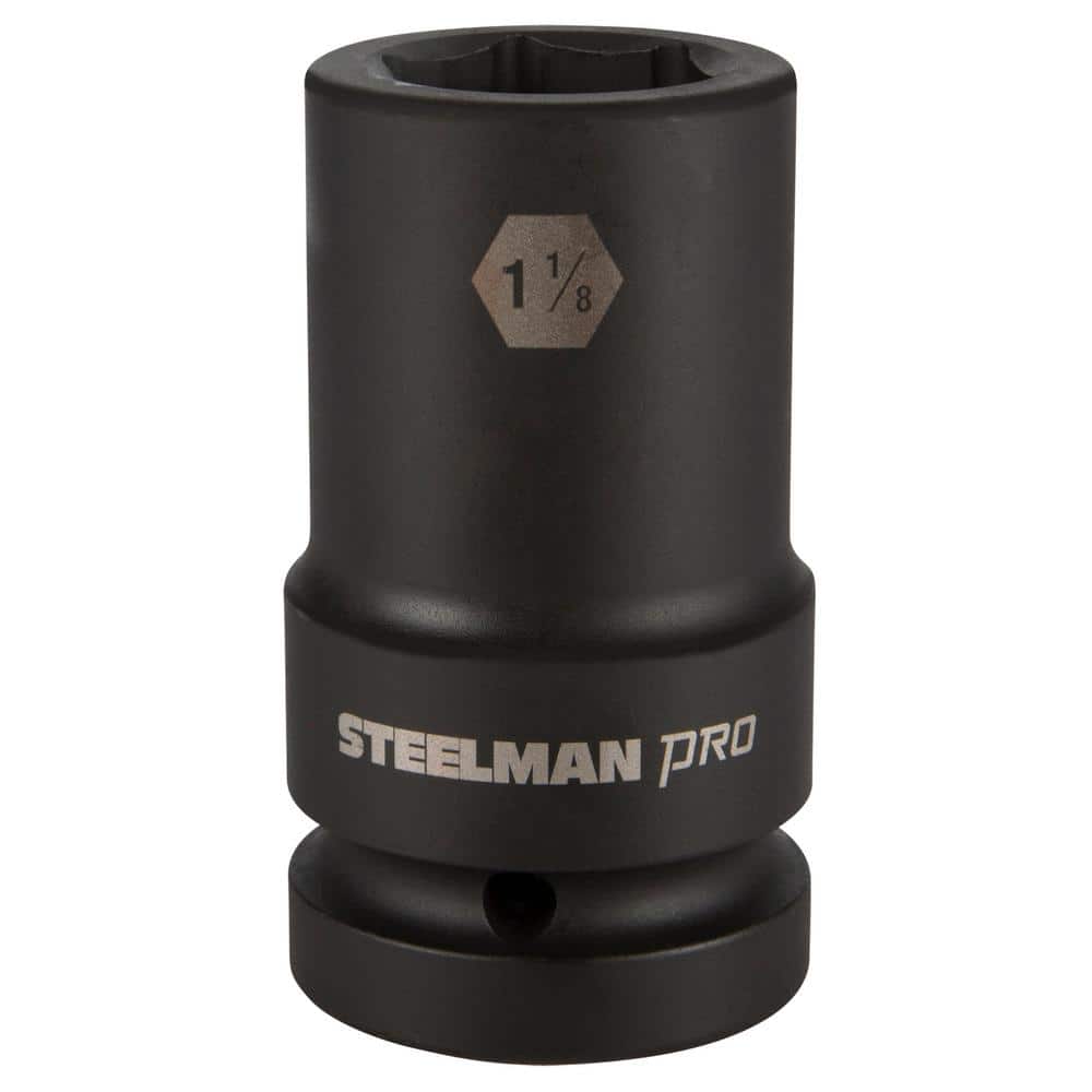STEELMAN PRO 1 in. x 1-1/8 in. 6 Point Drive Impact Thin Wall Deep ...