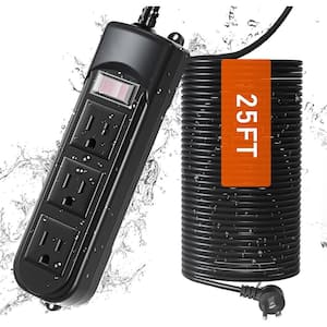 Lukyamzn Weatherproof Outdoor Power Strip Surge Protector 4 Outlets 3 ...
