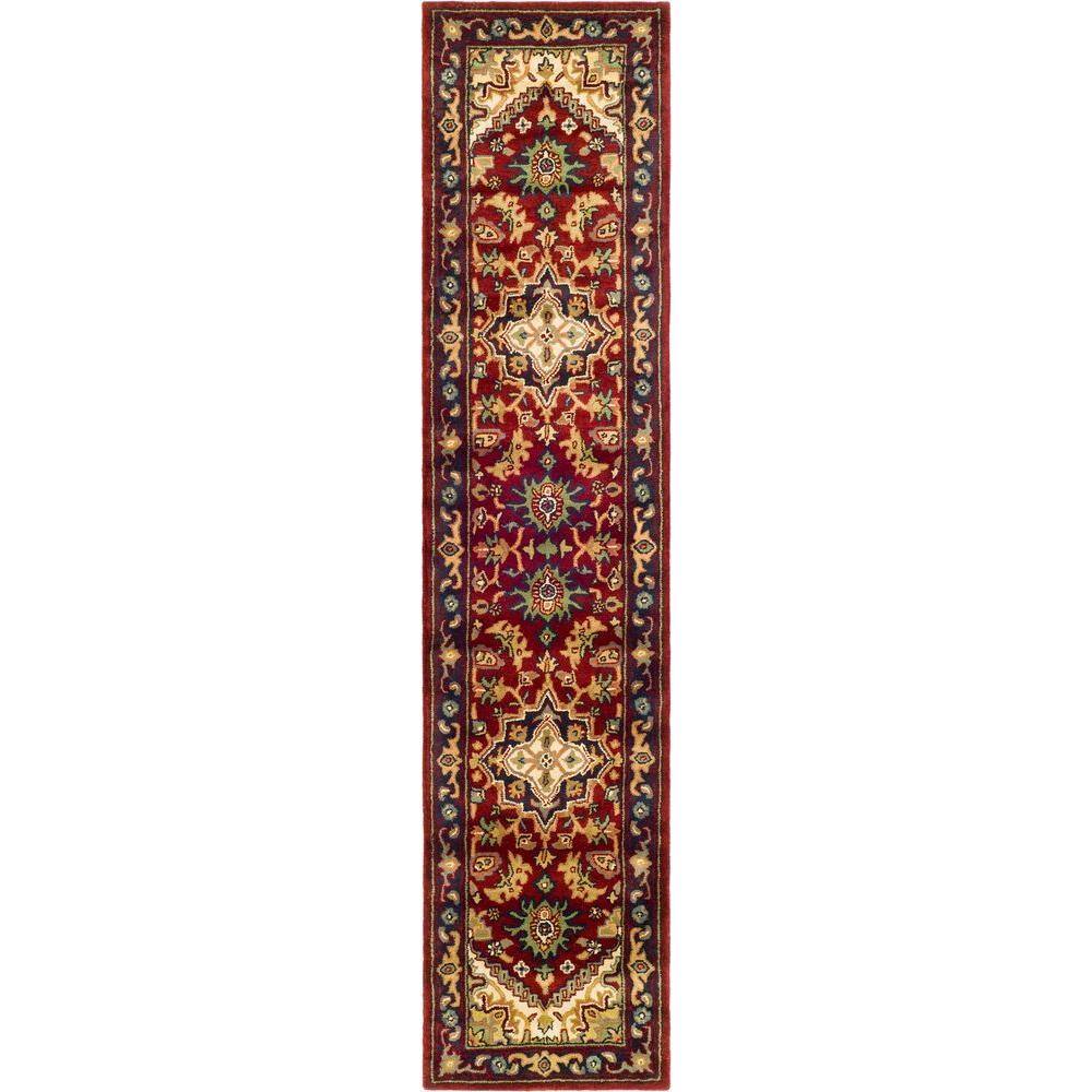SAFAVIEH Heritage Red 2 ft. x 20 ft. Border Runner Rug HG625A-220 - The ...