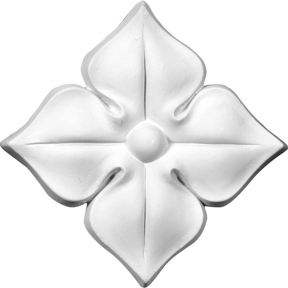Ekena Millwork 3/4 in. x 4-3/8 in. x 4-3/8 in. Polyurethane Kaya Flower ...