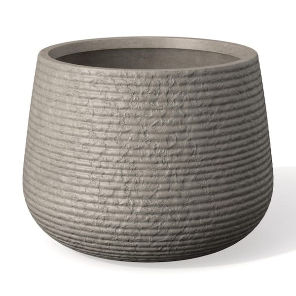 Morrava 15 in. Medium Light Gray (Enhanced Interior) Concrete Round ...