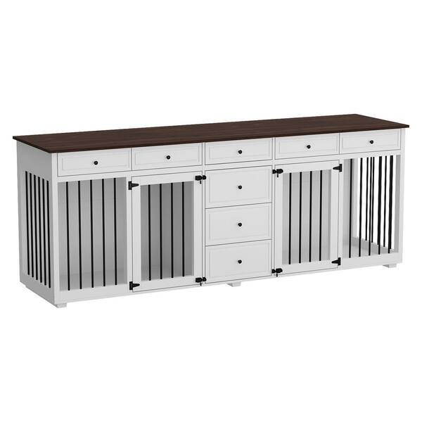 FUFU&GAGA Upgrade Large Dog Crate Furniture With 8 Drawers, Indoor Large Furniture Style Dog ...