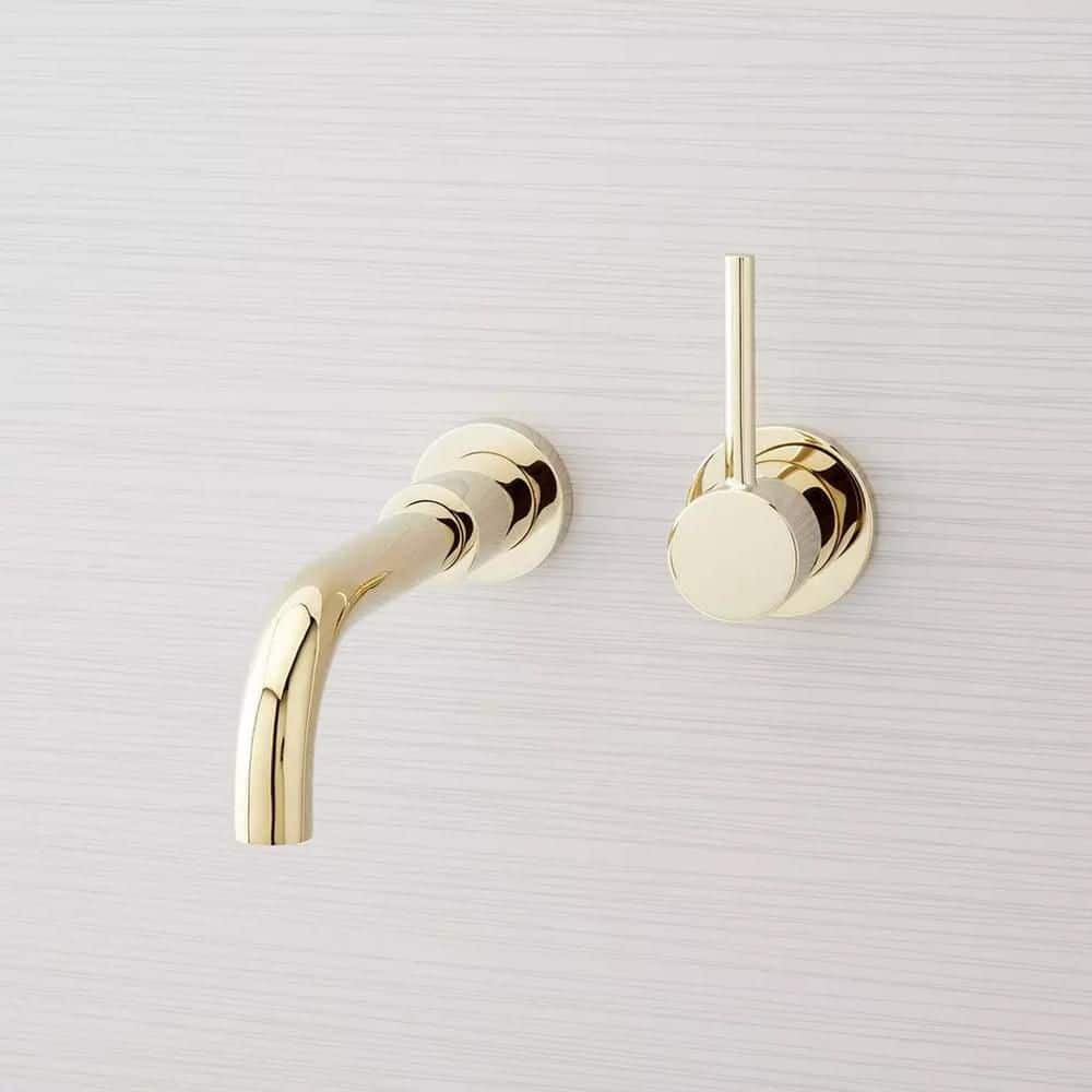 SIGNATURE HARDWARE Lexia Single Handle Wall Mounted Bathroom Faucet in ...