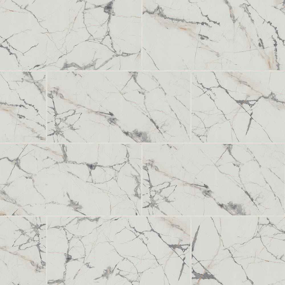 MSI Lockson Mix 12 in. x 24 in. Glossy Ceramic Marble Look Floor and ...