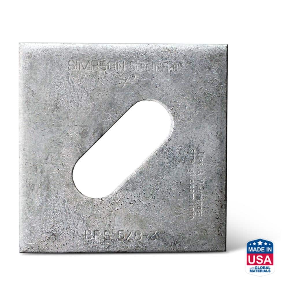 Simpson Strong-Tie BPS 3 in. x 3 in. HDG Slotted Bearing Plate with 5/8 ...