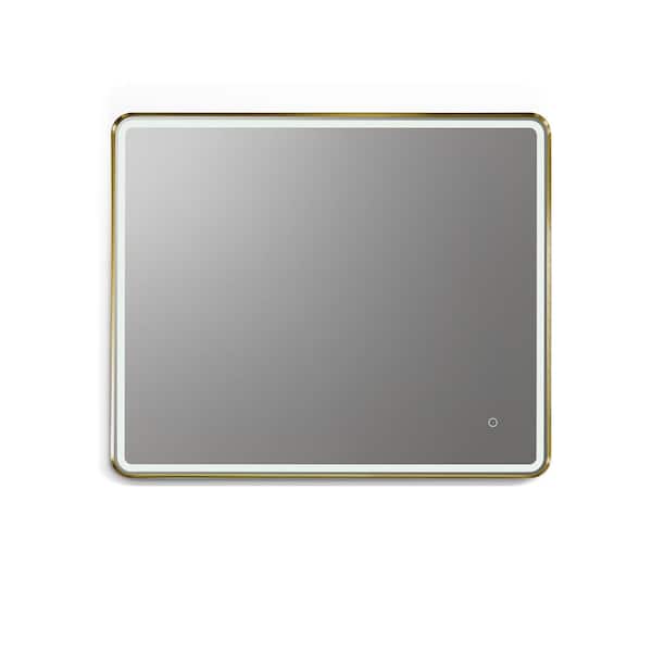 Altair Viaggi 36 in. W x 30 in. H Small Rectangular Aluminum Framed LED ...