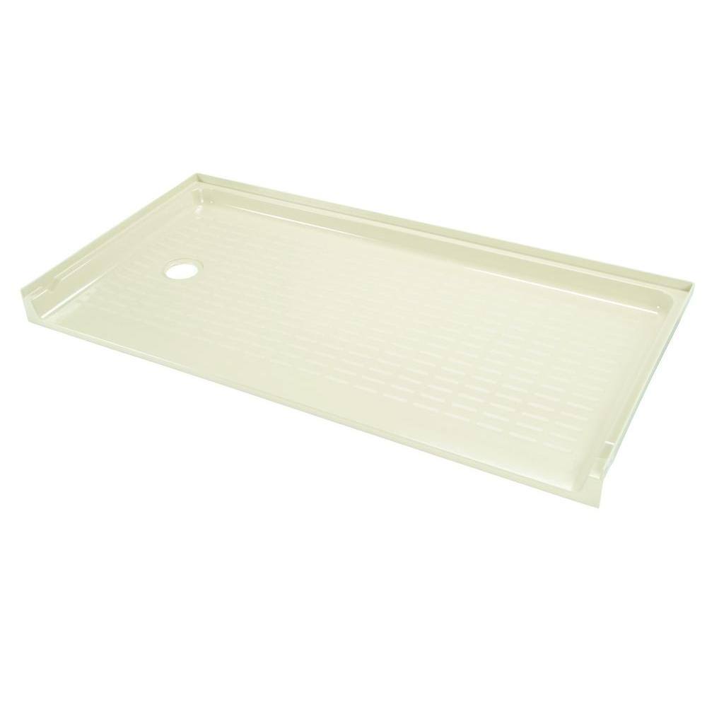 Durabase 30 in. x 60 in. Single Threshold Shower Floor in Bone-360LBN ...