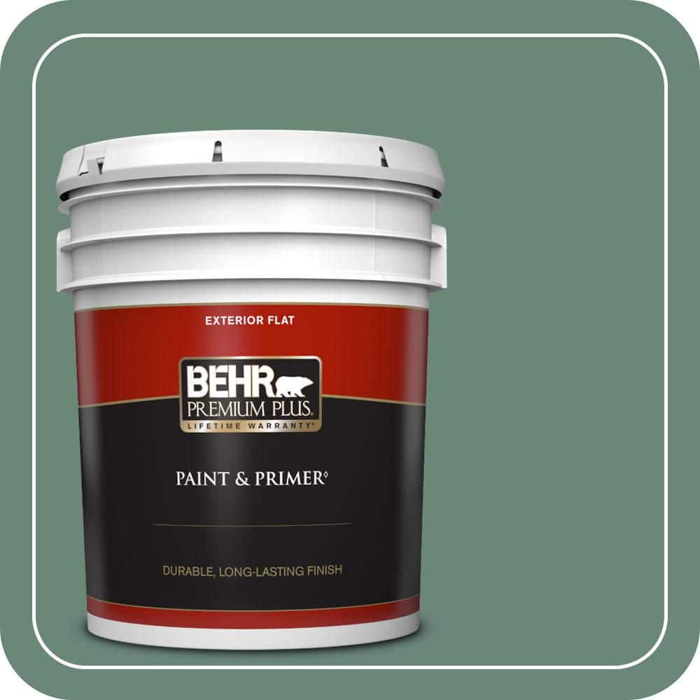 BEHR PREMIUM PLUS 5 gal. #S420-5 Sycamore Grove Flat Exterior Paint ...