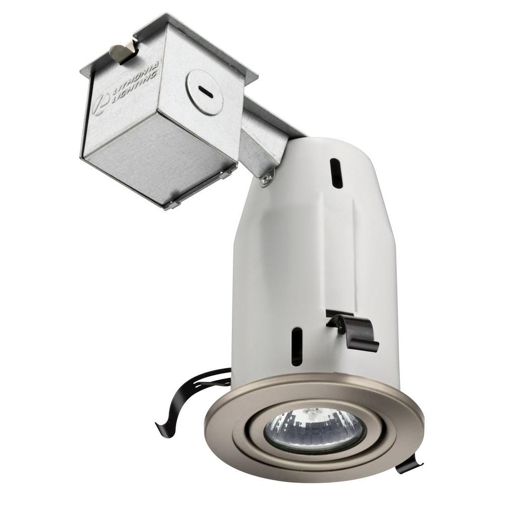 Lithonia Lighting 3 in. Brushed Nickel Recessed Gimbals LED Lighting ...