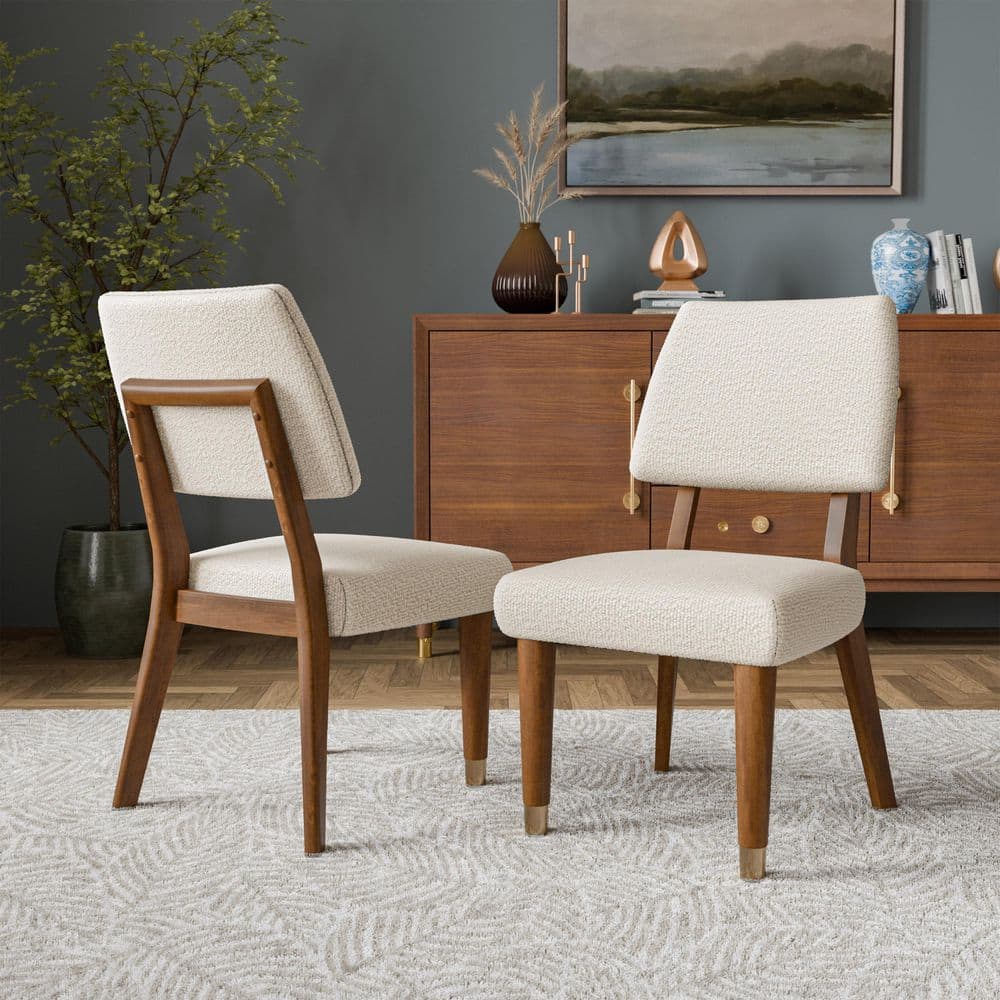 Furniture of America Forma Mid Century Walnut Fabric Upholstered Dining ...
