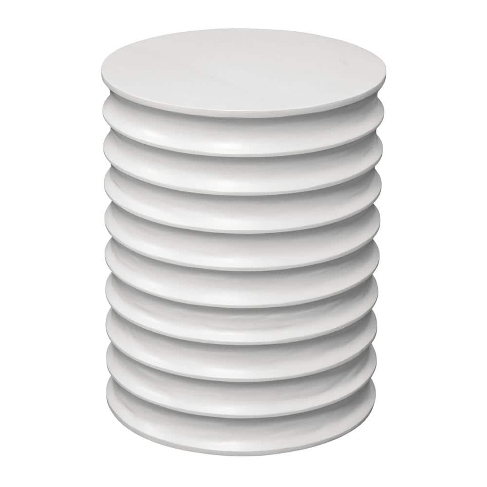 Steve Silver Griffin 14 in. White Round Wood Side Table GRI150E - The ...