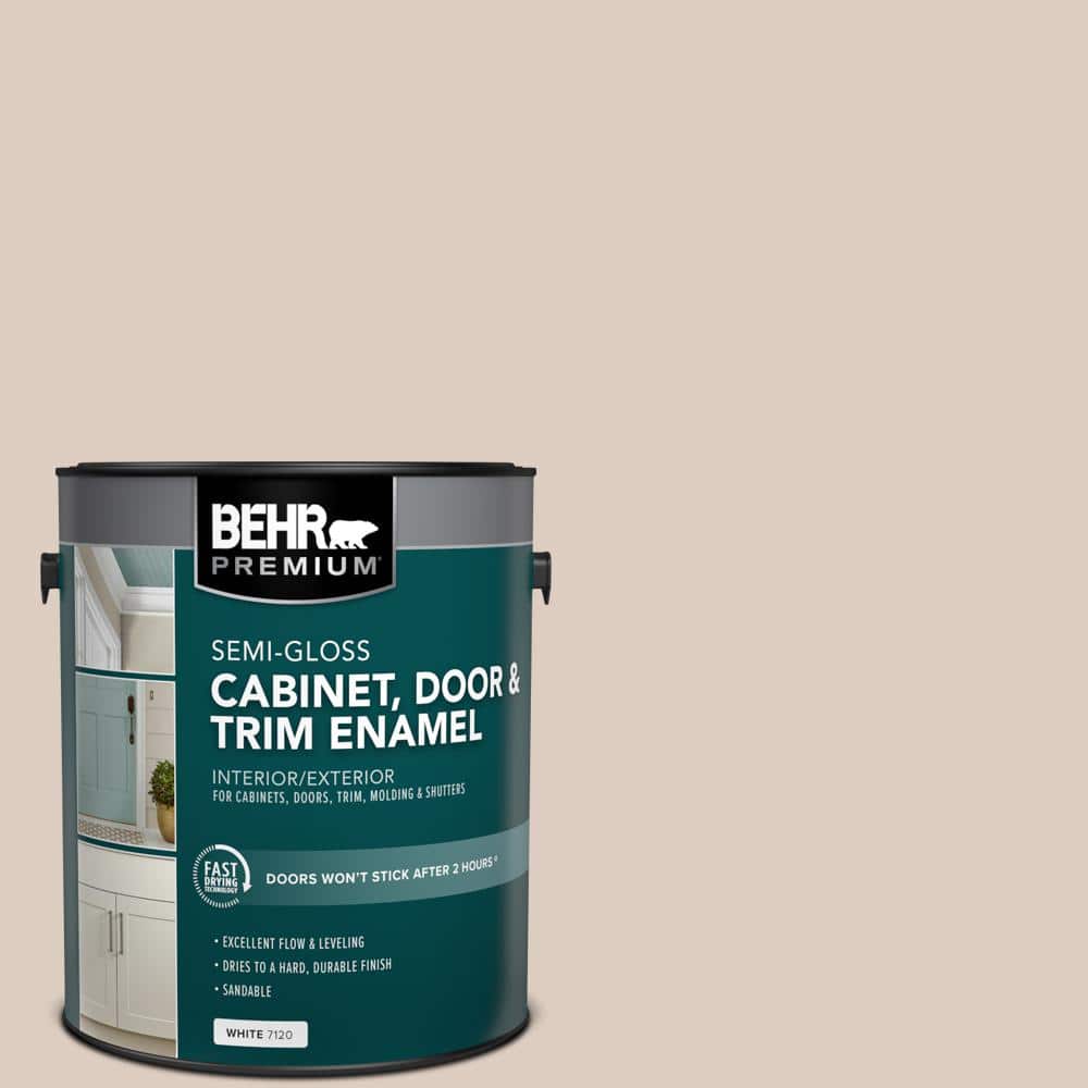 BEHR PREMIUM 1 gal. #N190-2 Stonewashed Brown Semi-Gloss Enamel ...