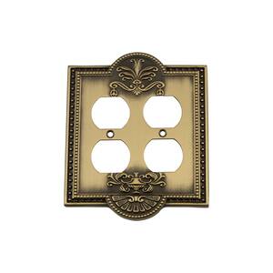 Nostalgic Warehouse Brass 1-Gang Duplex Outlet Wall Plate (1-Pack) 719728