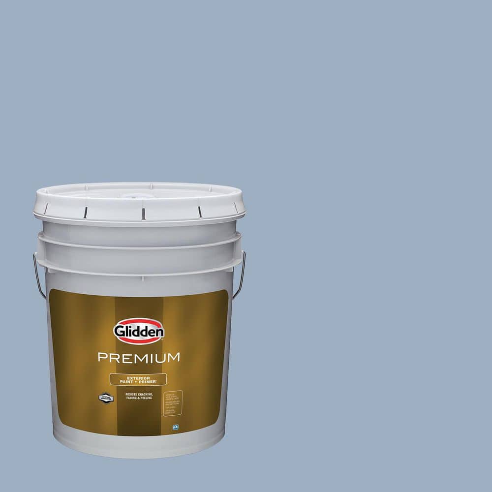 Glidden Premium 5 gal. Sterling Silver PPG1163-4 Flat Exterior Latex ...