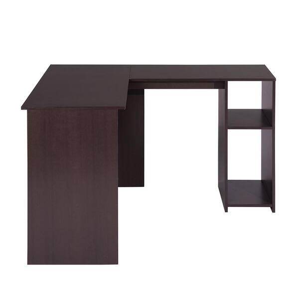 maocao hoom 15.4 in. W x 47 in. L Brown L-Shaped Home Office Computer ...