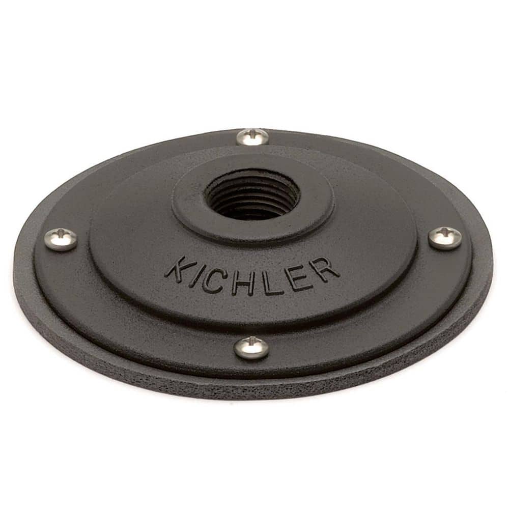 KICHLER 4 in. Textured Black Outdoor Landscape Surface Mounting Flange ...