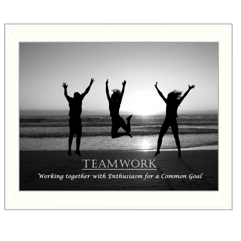 HomeRoots Charlie Teamwork 1-Piece Framed Wall Art 18 in. x 14 in ...