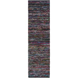 SAFAVIEH Rag Rug Black/Red 8 ft. x 10 ft. Striped Area Rug RAR250G-8 ...