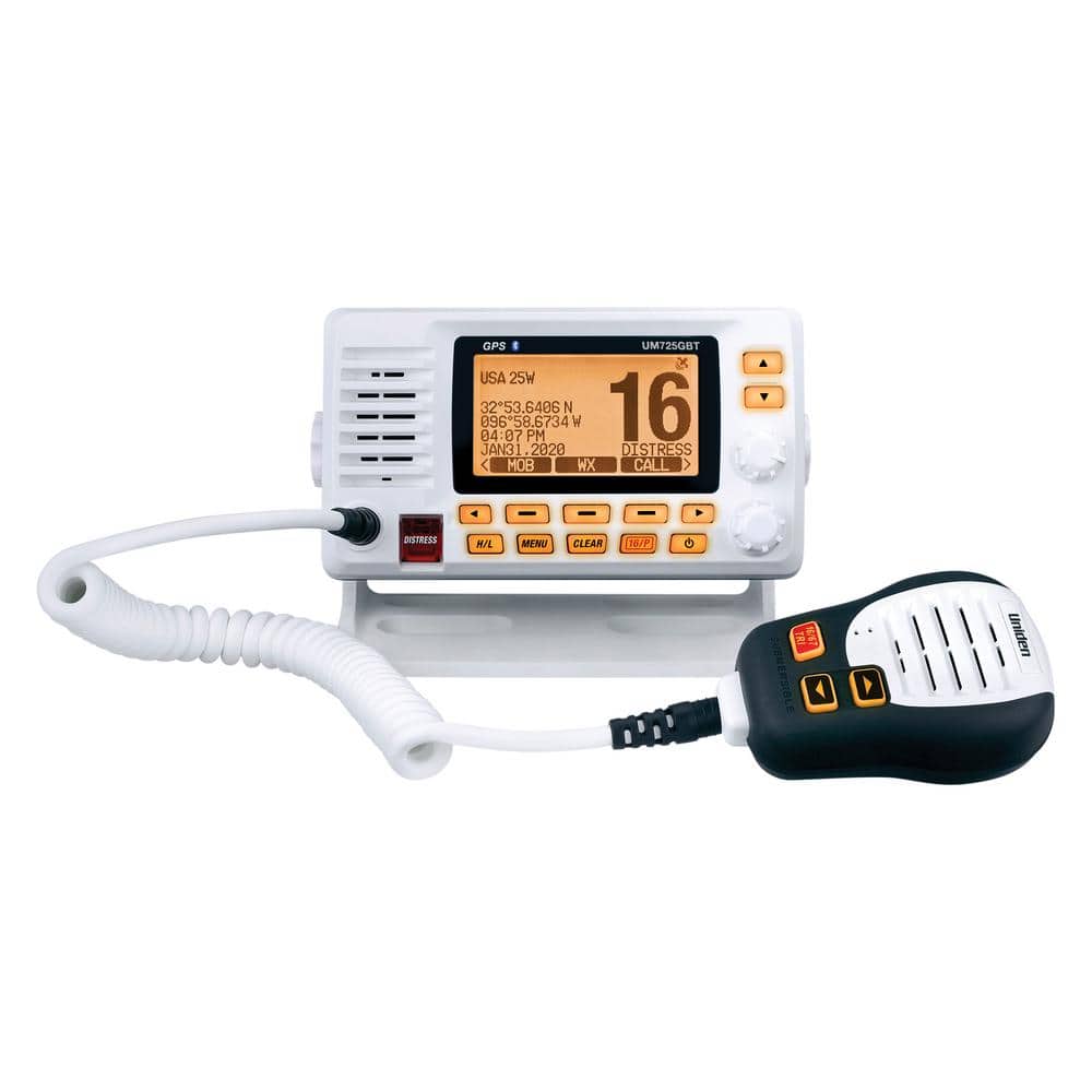 Uniden VHF Marine Radio with GPS and Bluetooth, Fixed Mount (White ...