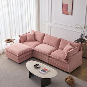 Harper & Bright Designs 105 in. 4-piece Chenille Upholstered L-Shaped ...