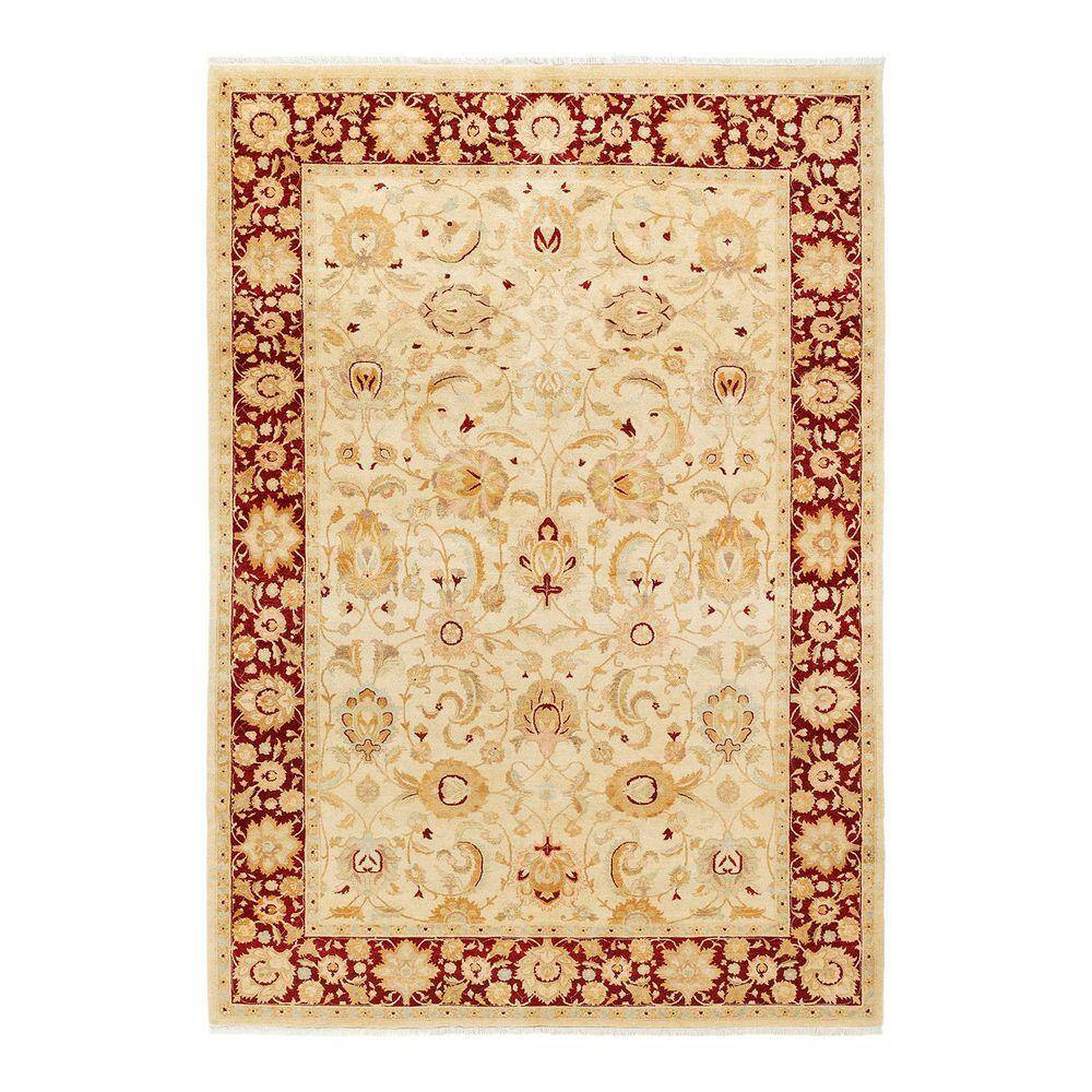 Chloe & Olivia Home Mogul Ivory 6 ft. x 9 ft. Oriental Wool Indoor Area ...