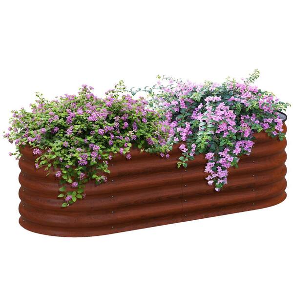 Garden Bed Outem Planter Raised Beds, 6X3X1FT Land Guard Oval ...