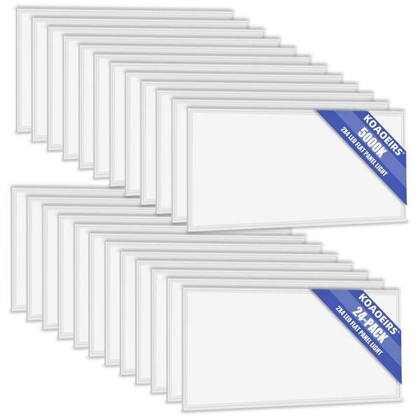 KOAOEIRS 24-Pack 2 x 4 ft. 7800-Lumen Integrated LED Panel Light 5000K ...