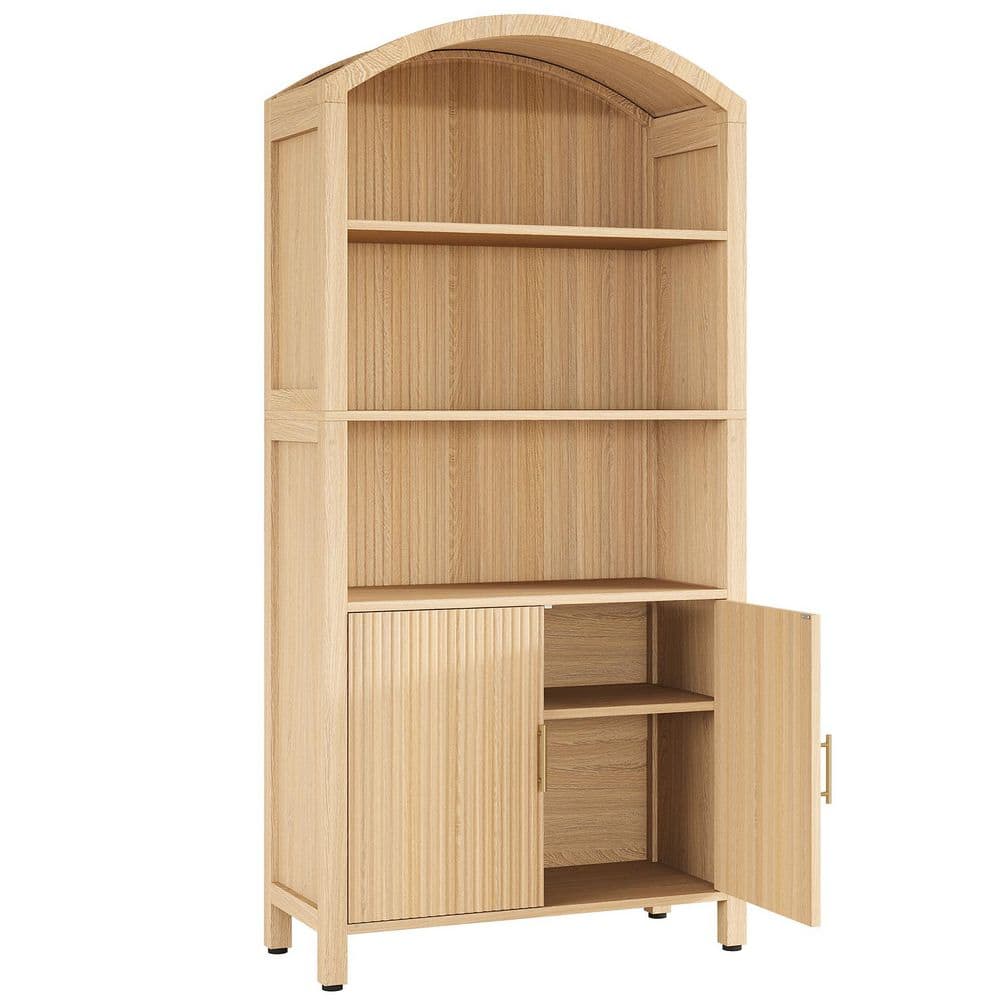 TRIBESIGNS WAY TO ORIGIN Frailey 71in. Tall Natural Wood Bookcase, 5 ...