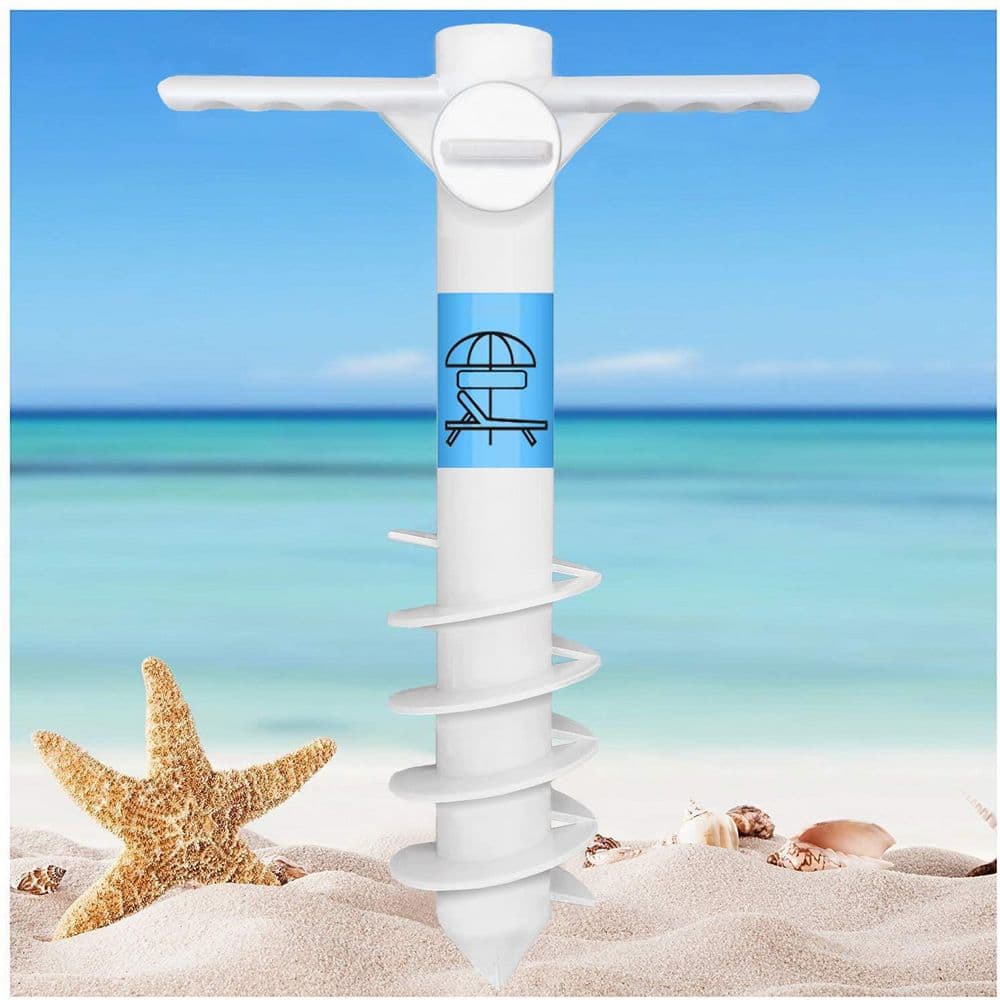 Beach Umbrella Sand Anchor with 5-Spiral Screw Design, Heavy Duty ...