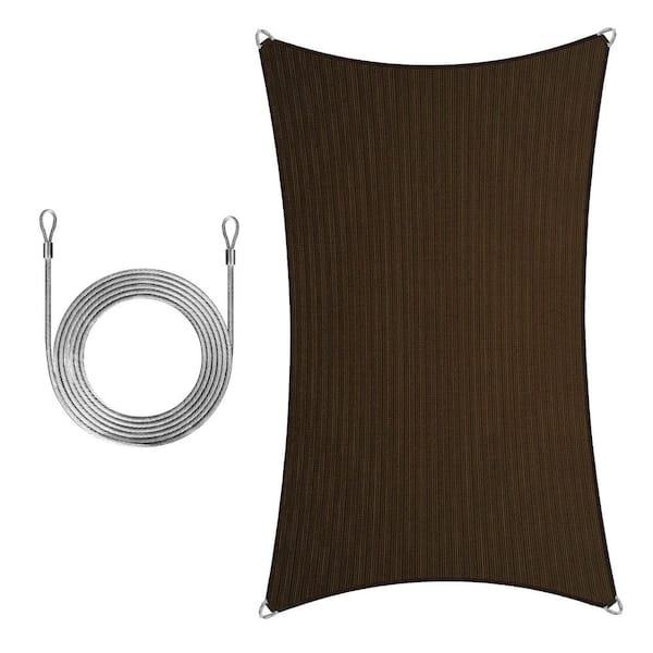 COLOURTREE 22 ft. x 24 ft. Rectangle Pro Ring Sun Shade Sail with Rope ...