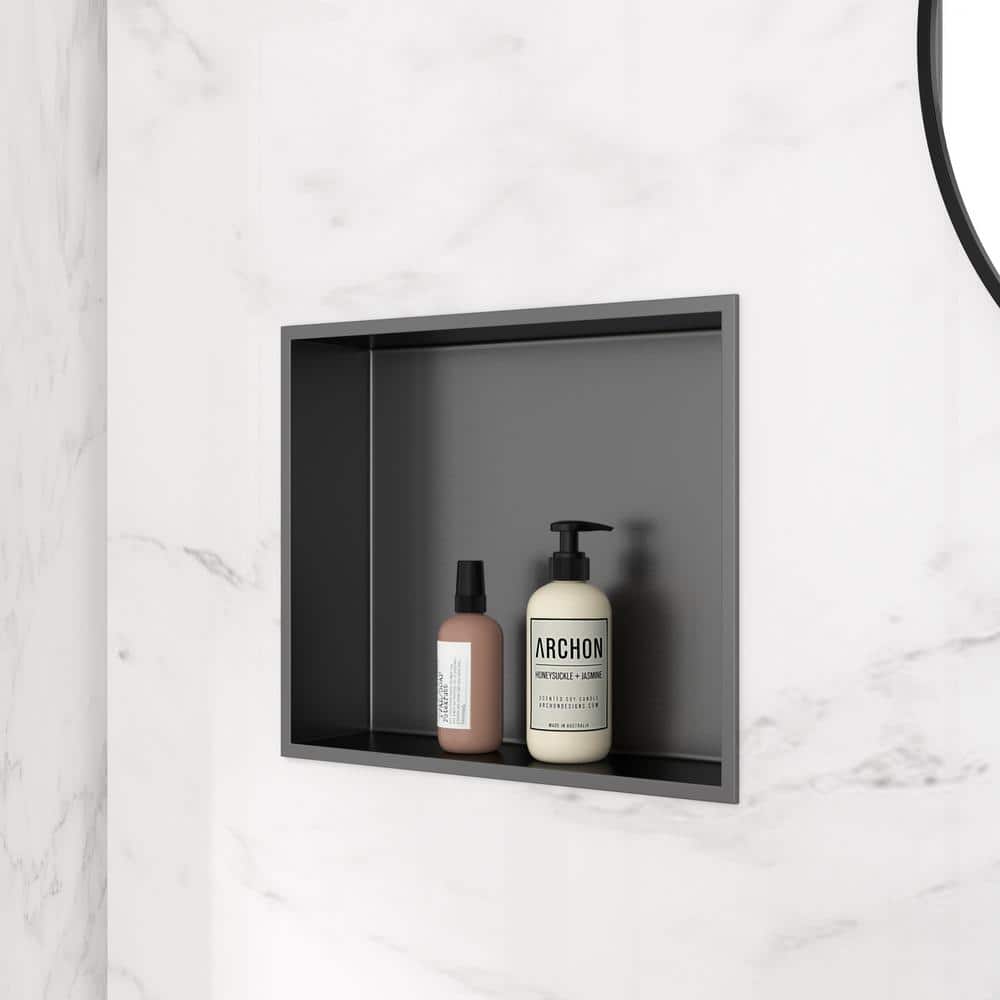 Sarlai 18 in. W x 4 in. H x 14 in. D Stainless Steel Shower Niche Set ...