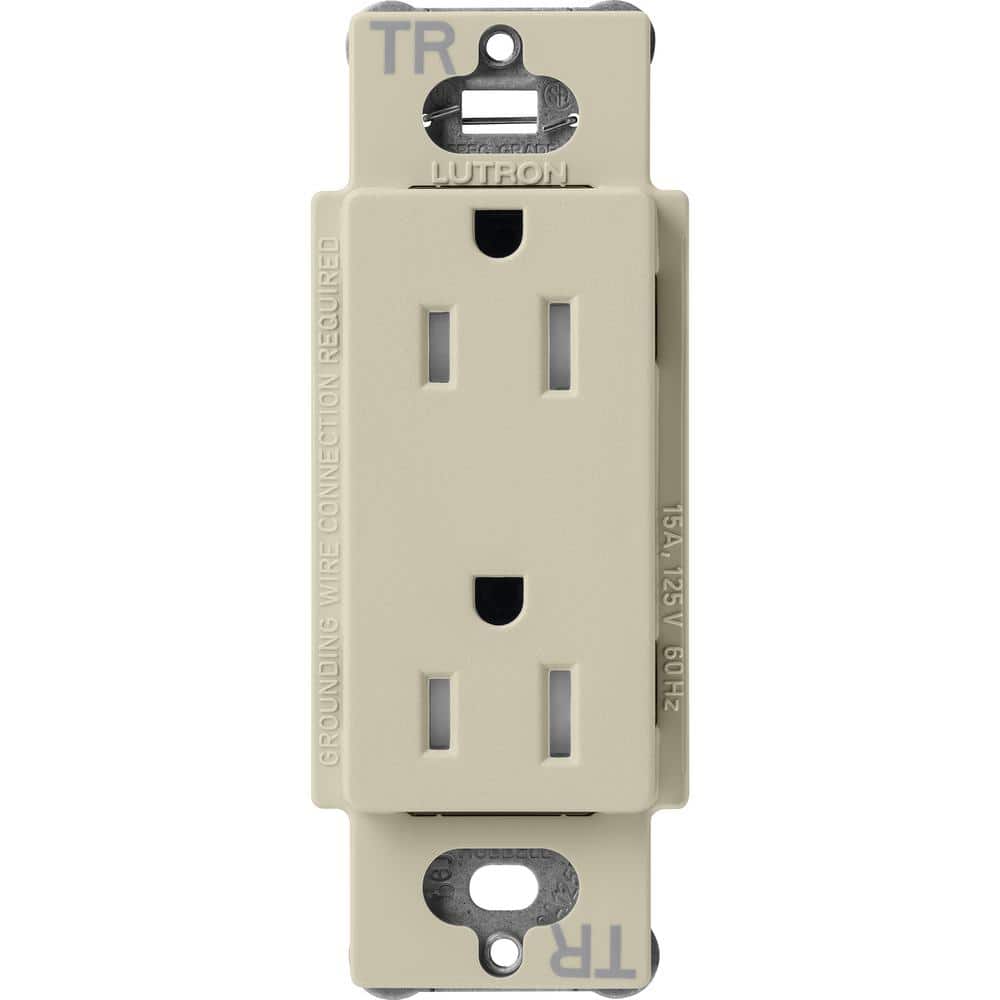 Lutron Claro 15-Amp Tamper-Resistant Duplex Receptacle, Clay (SCRS-15 ...