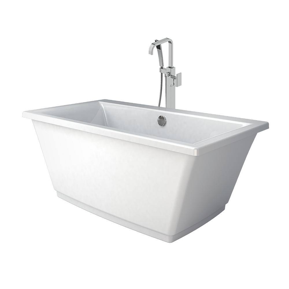 JACUZZI FIA 62 in. x 32 in. Soaking Bathtub with Center Drain in White ...