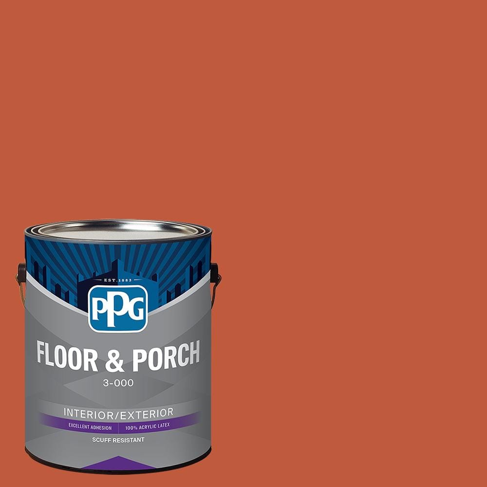 PPG 1 gal. PPG1192-7 Tabasco Satin Interior/Exterior Floor and Porch ...