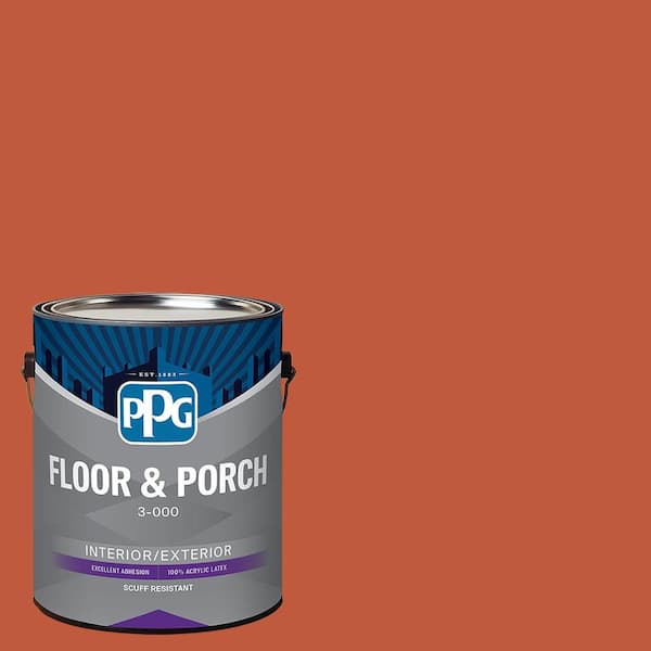 PPG 1 gal. PPG1192-7 Tabasco Satin Interior/Exterior Floor and Porch ...