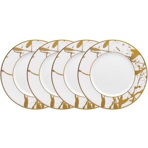 Certified International Matrix Gold Plated Canape Plates (Set of 6 ...