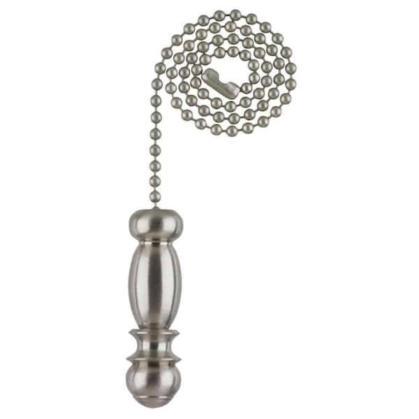 Commercial Electric 12 in. Brushed Nickel Pull Chain 82505 - The Home Depot