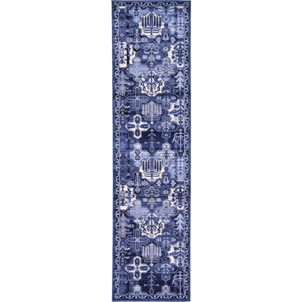 Unique Loom La Jolla Cathedral Blue 2' 7 x 10' 0 Runner Rug 3119751 ...