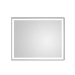 48 in. W x 36 in. H Rectangular Framed LED Lighted with High Lumen Anti ...