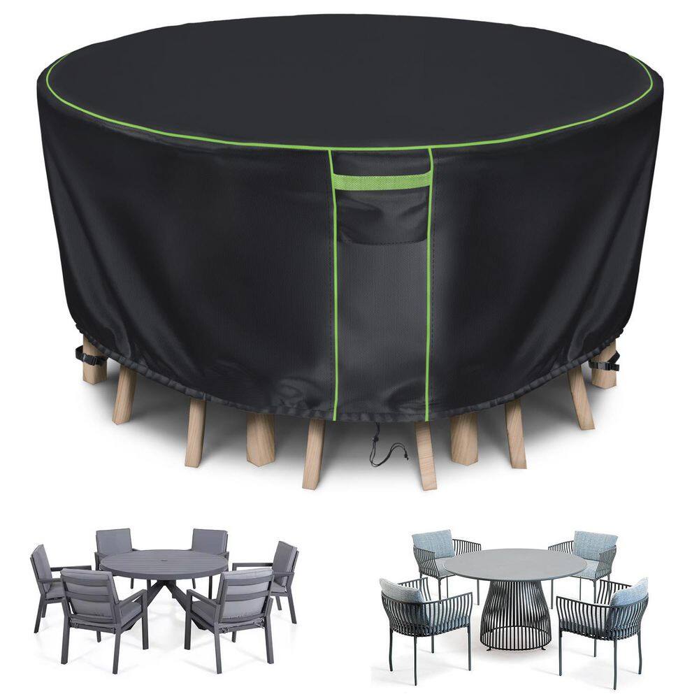 OVCRNIBI Round Patio Cover, Waterproof Outdoor Table and Chair Cover ...
