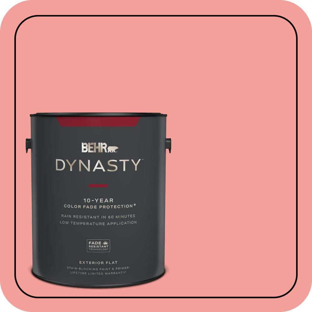 BEHR DYNASTY 1 gal. #150B-4 Pink Eraser Flat Exterior Stain-Blocking ...