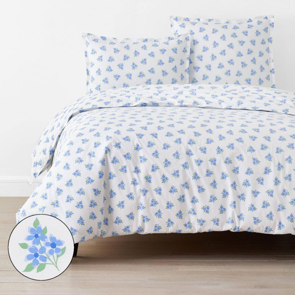 The Company Store Company Cotton Sunshine & Blooms Blue Multi Floral ...
